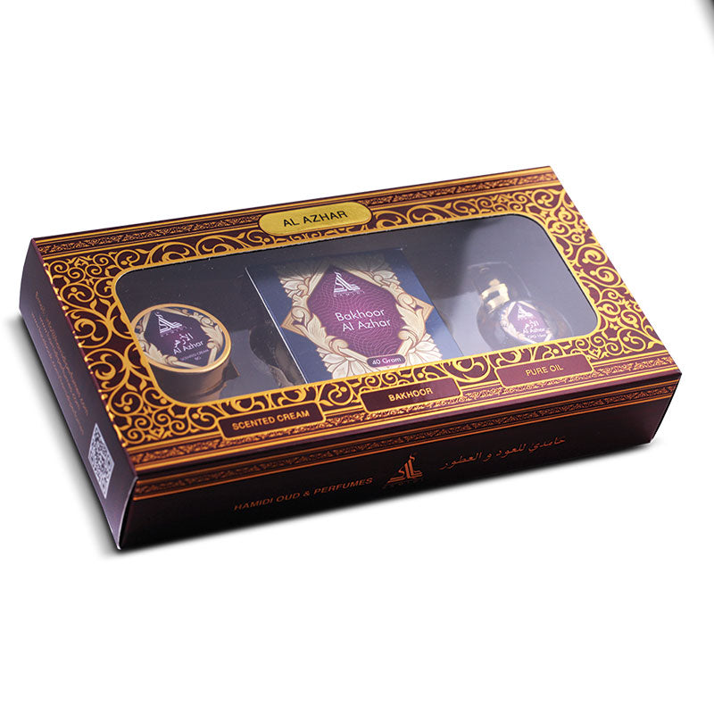 AL AZHAR SCENTED CREAM 8GM + BAKHOOR 40GM + CPO 15ML - 3 PIECES GIFT S ...